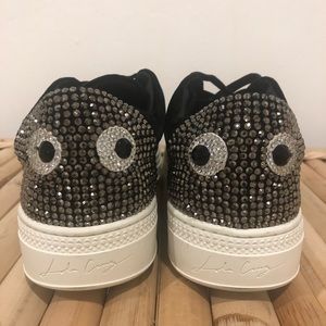Lola Cruz | Shoes | Lola Cruz Black Velvet Eye Sneaker Rhinestone Shoe | Poshmark